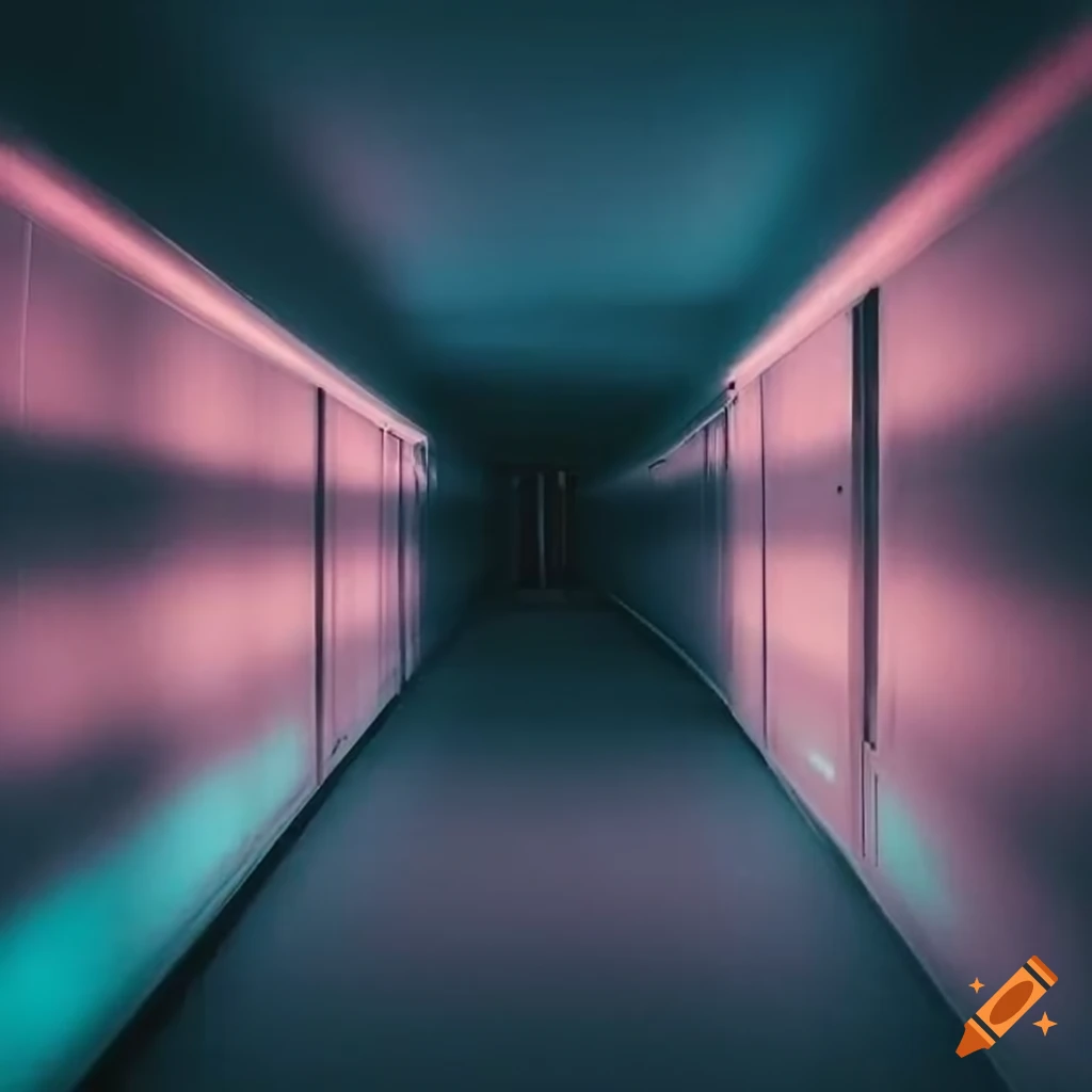 Liminal space photo of a hospital hallway with the lights flickering