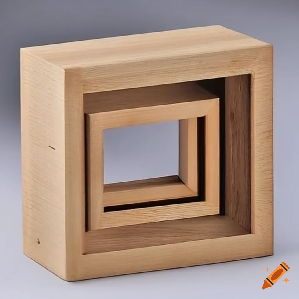 Simple wooden block design for 3d illusion on Craiyon