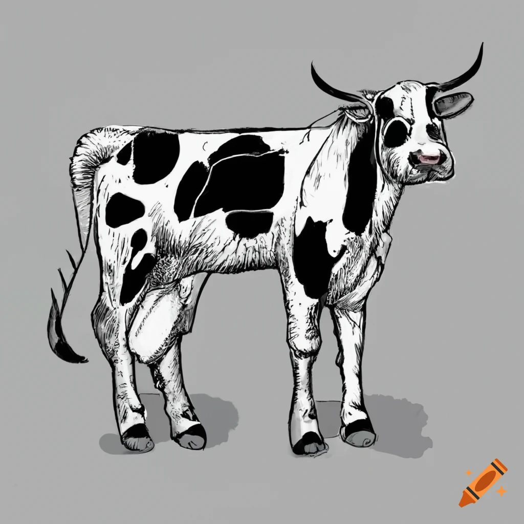 Cow with dogs on Craiyon