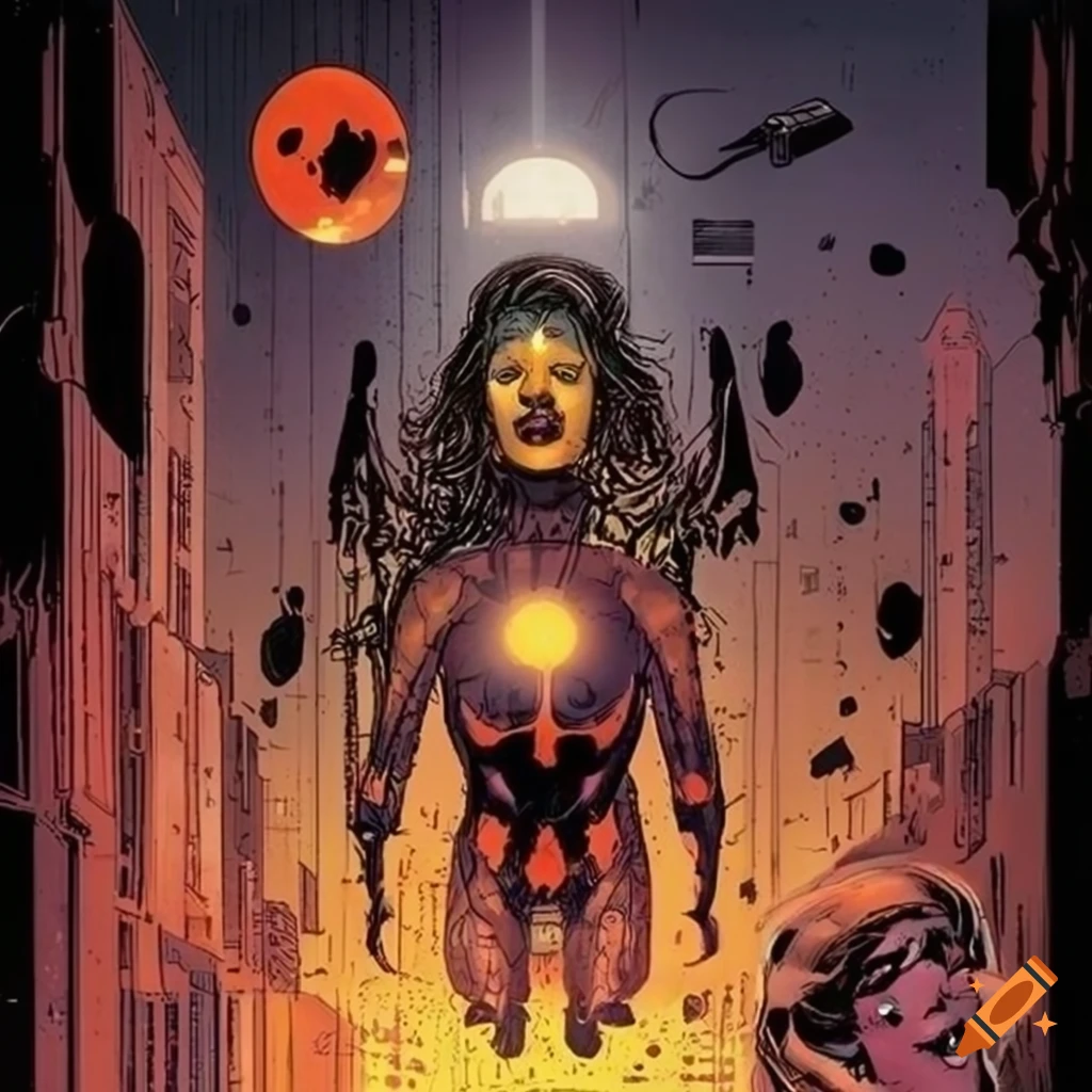 Stunning sci-fi comic book covers in art germ's signature style on Craiyon