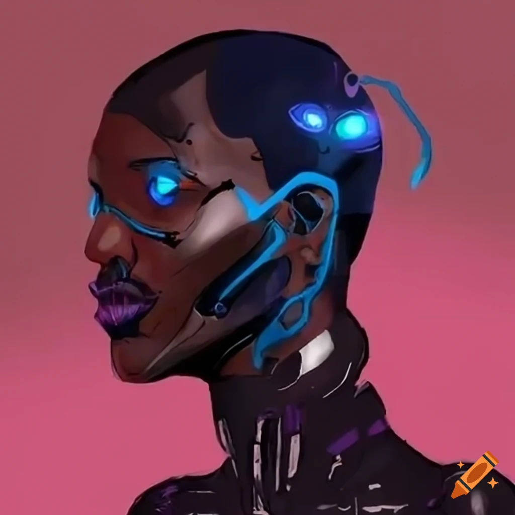 A black person cyborg