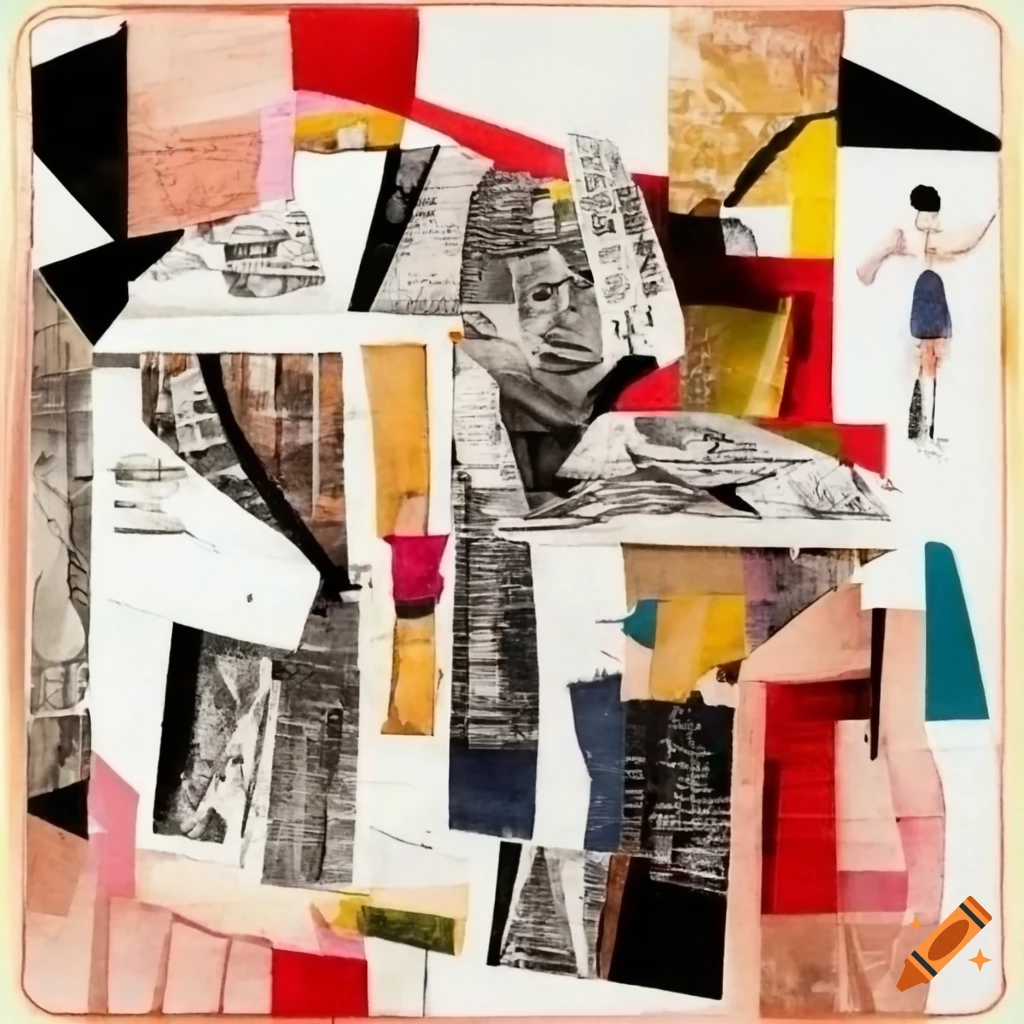 Cubist art newspaper collage