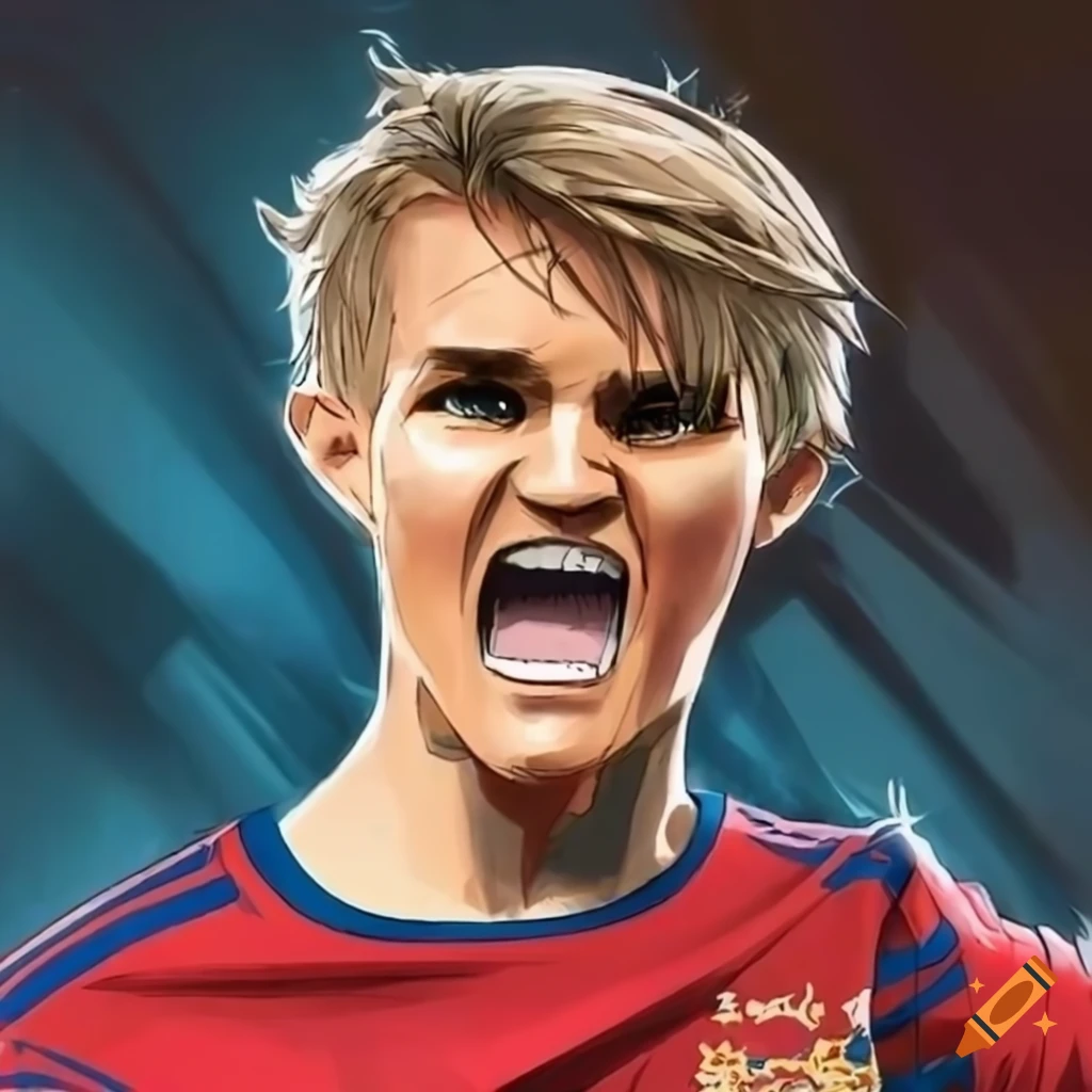 If Martin odegaard was from a Japanese anime on Craiyon