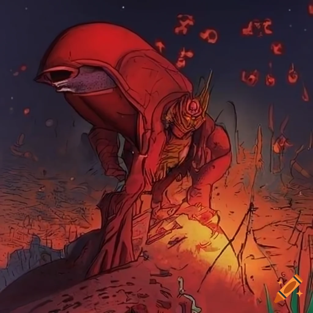 Red moebius bio speeder art