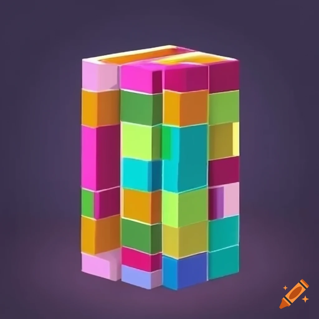 Simple block design for 3d illusion