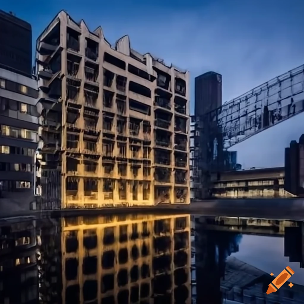 An avant-garde building showcasing modern and brutalist architecture