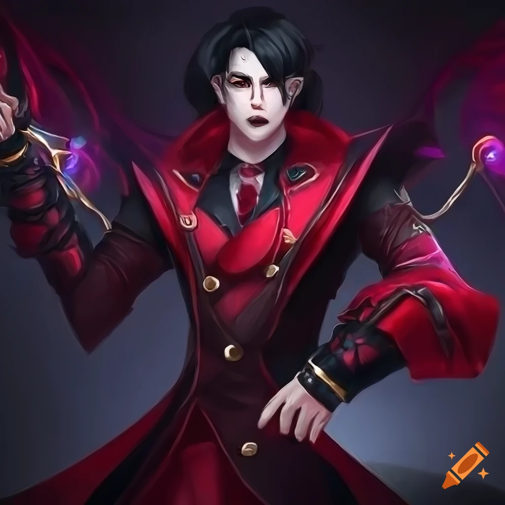 Cecilion, mobile legends, blood, vampire, staff, magic, male, goth ...