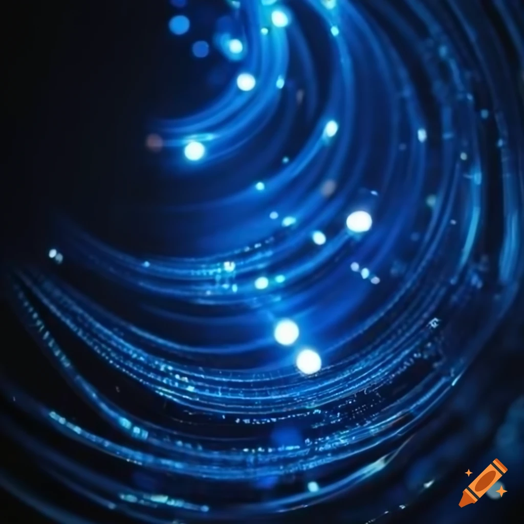 Blue optical fiber network diagram