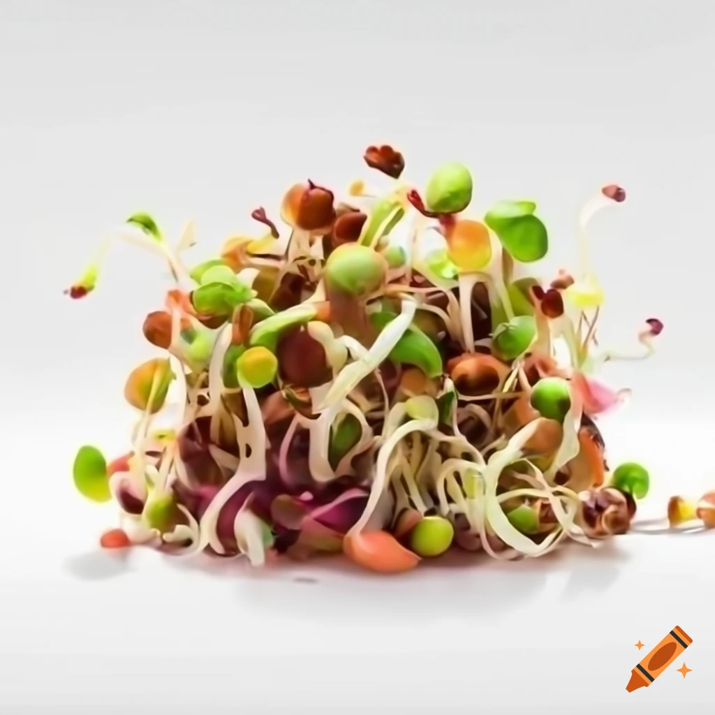 Mixed sprouts with white background