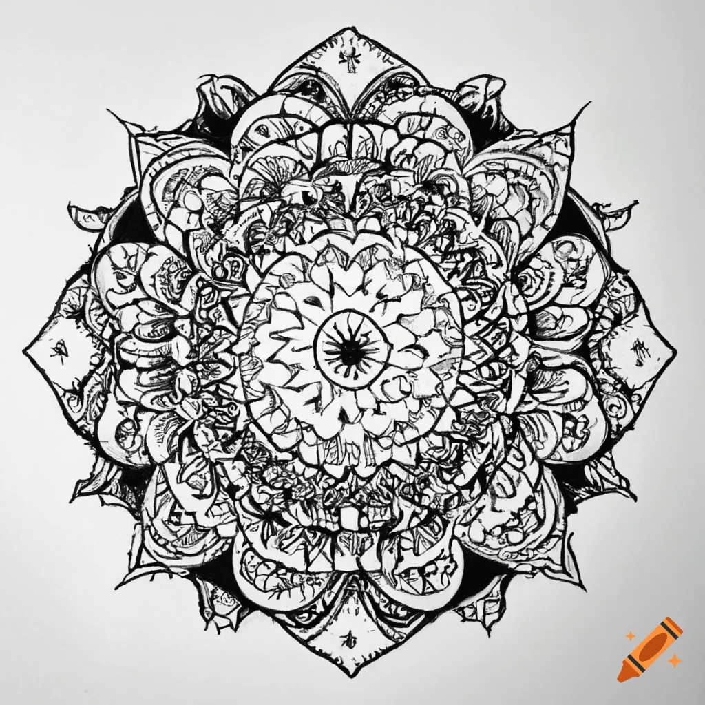 Doodle, mandala art, high details on Craiyon