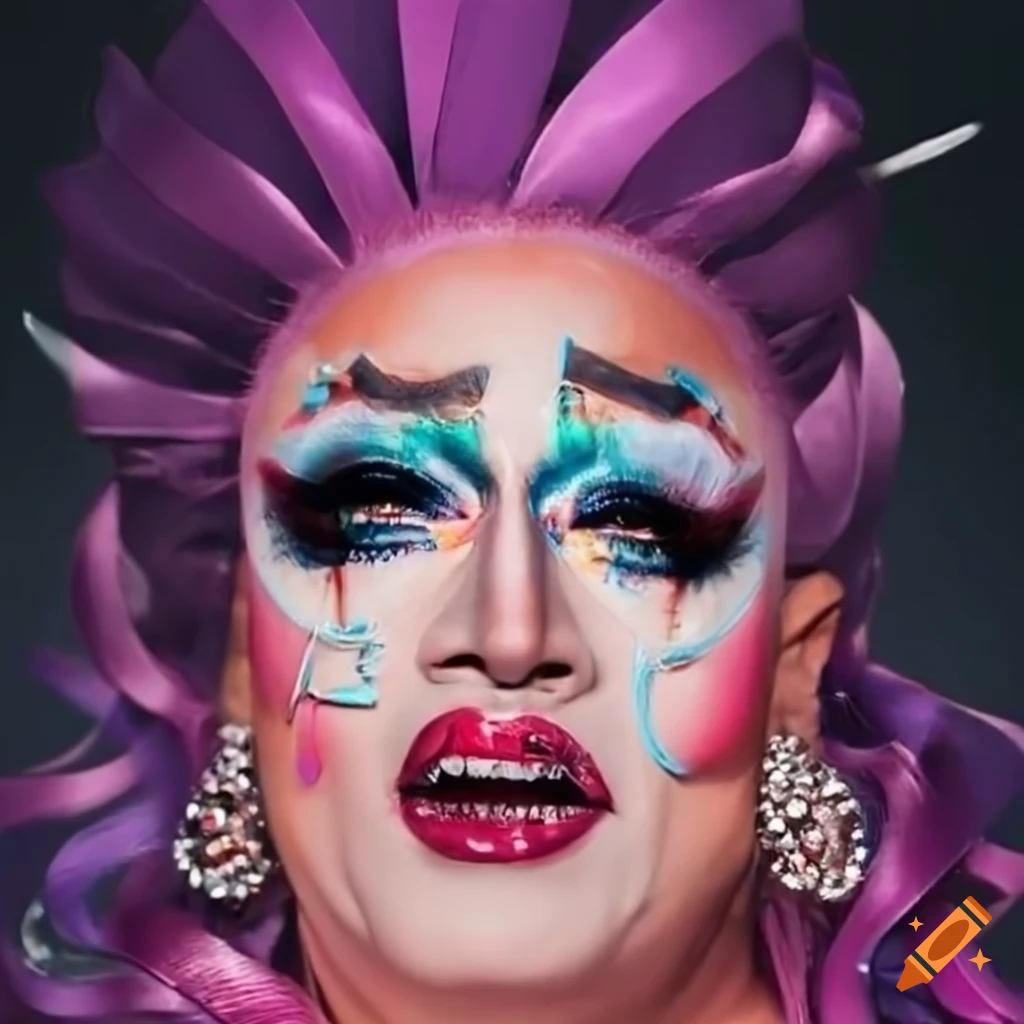 Drag queen crying on Craiyon