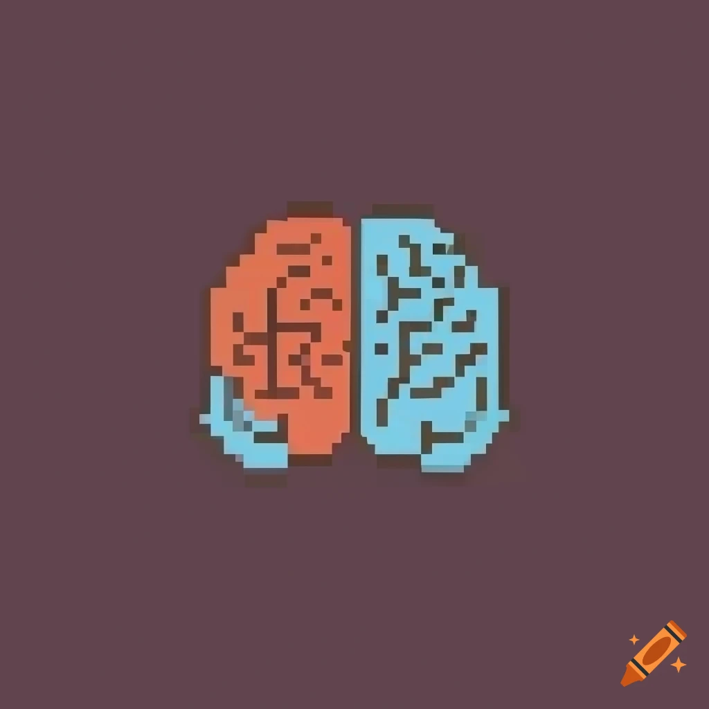 Icon of a square brain, minimalist style, 32 pixels
