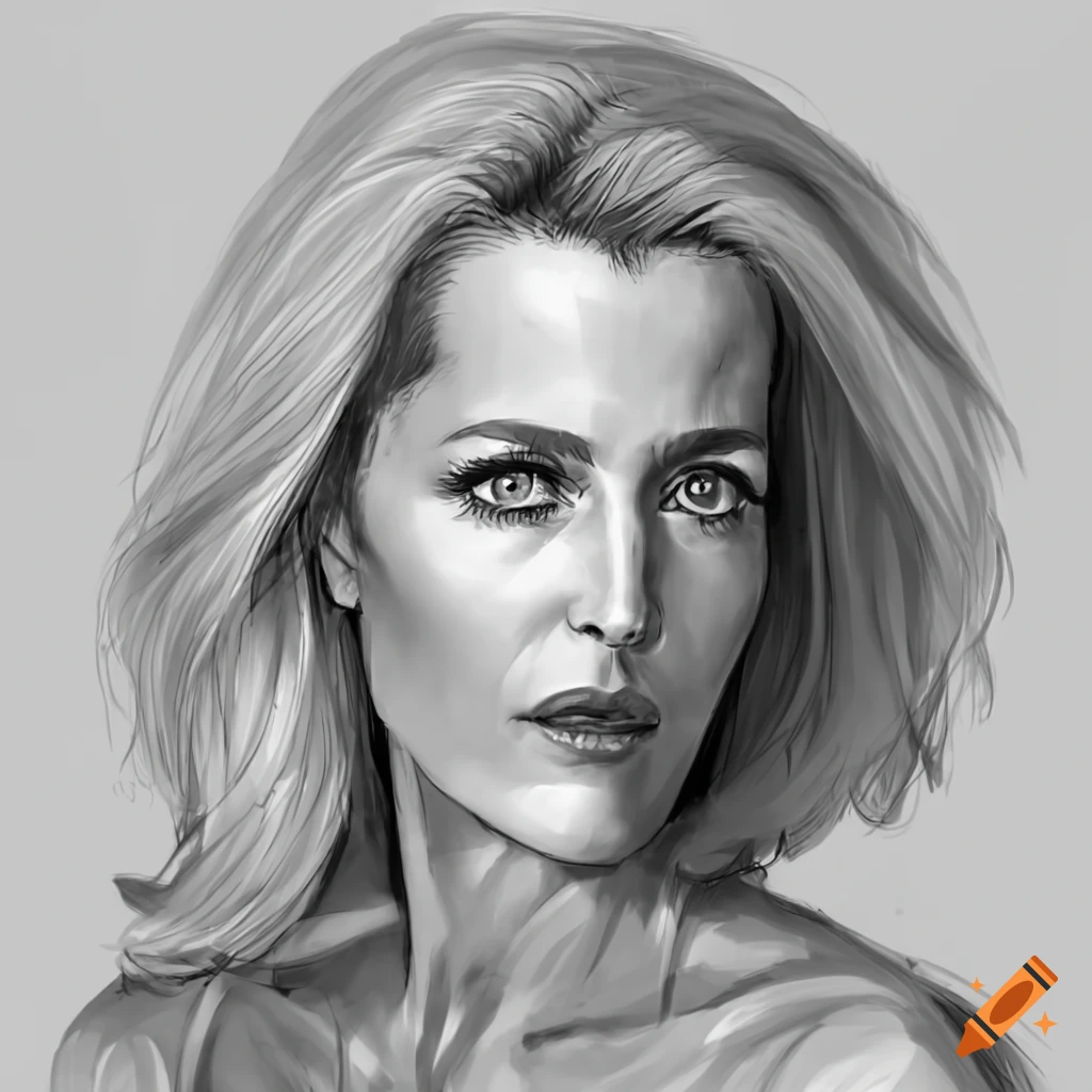 Gillian anderson, full body shot, manga, anime on Craiyon
