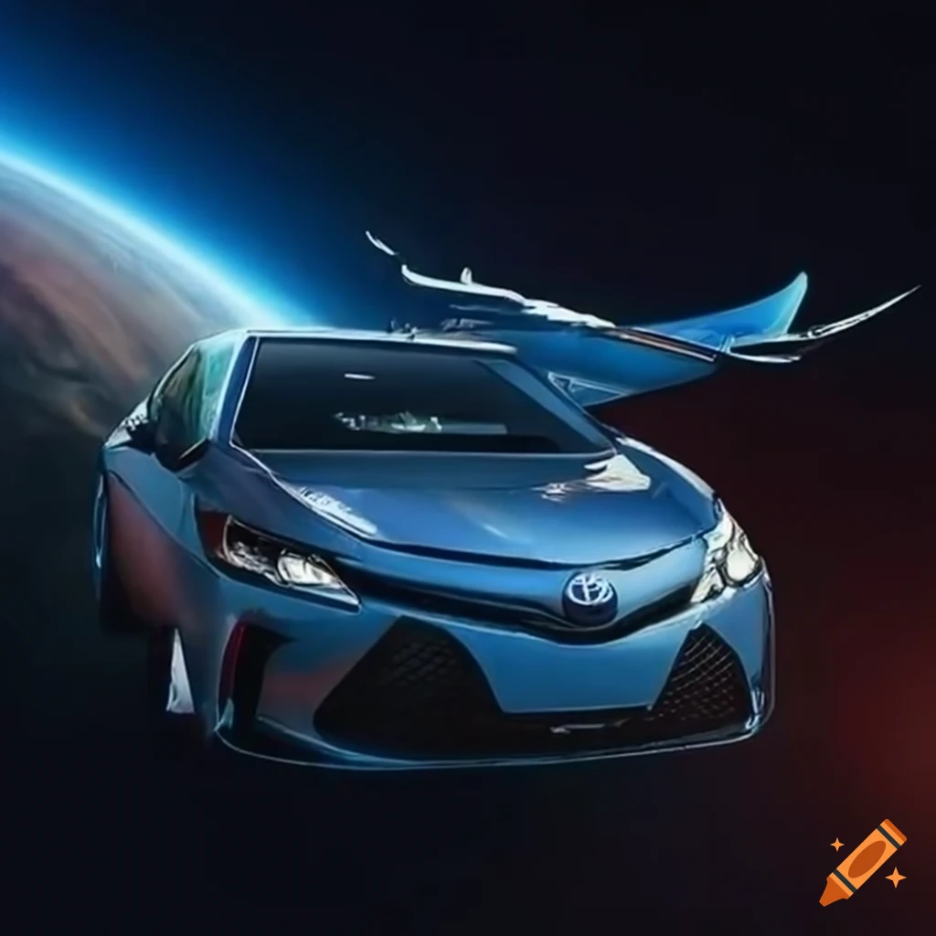 Toyota camry modified with aircraft wings to be a space ship