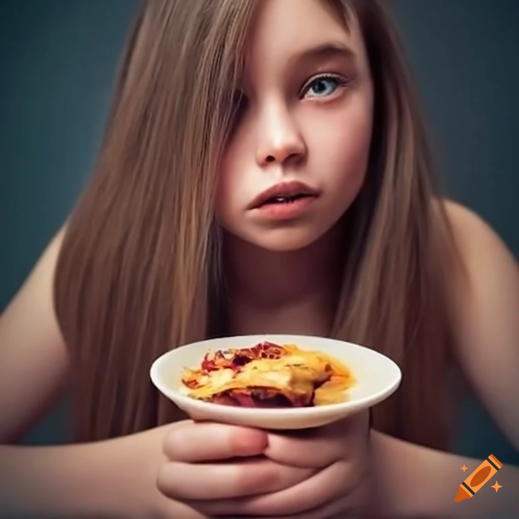 Girl age 17 enjoying dinner on Craiyon
