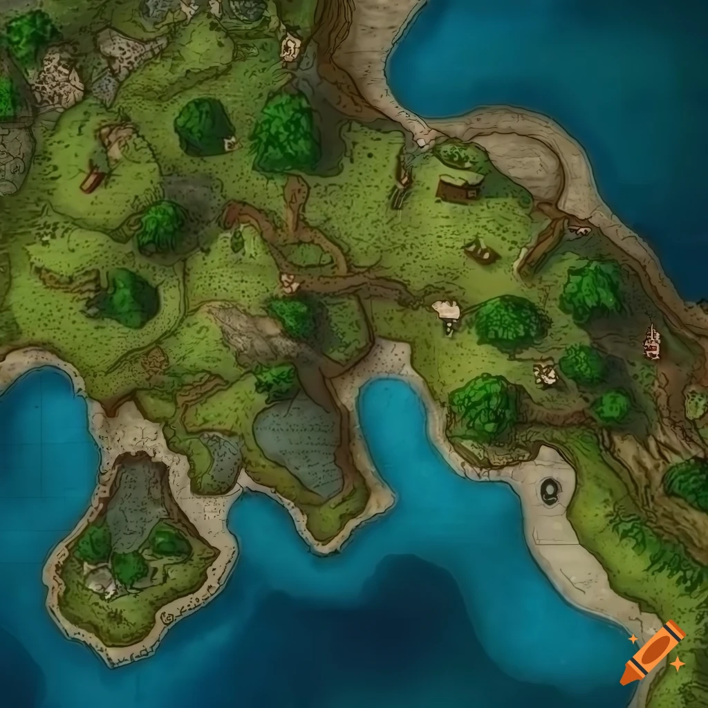 Worldmap from a elven village based in the edge of a forest. fantasy ...