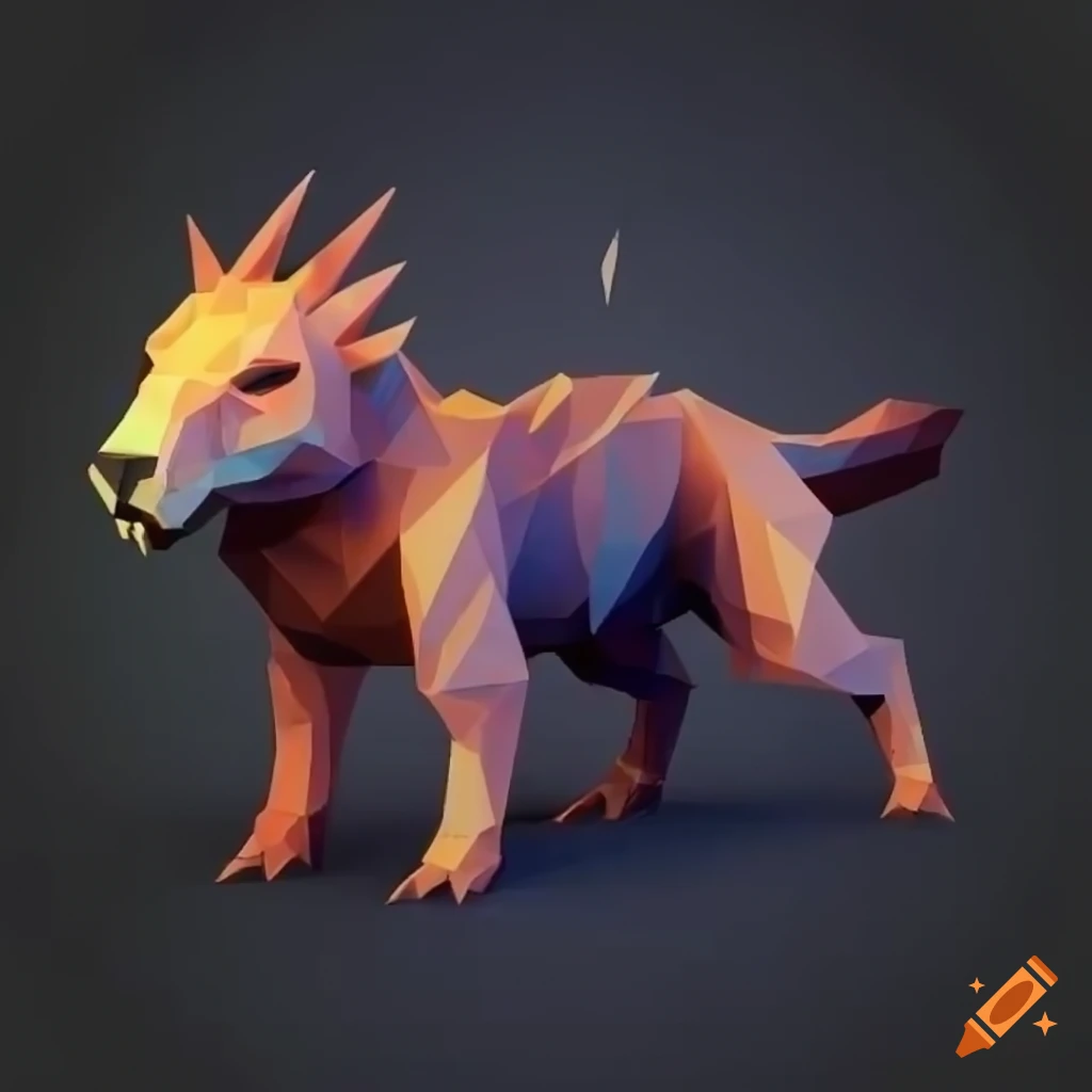 Low poly 3d models of fantasy animals for a thrilling rpg on Craiyon