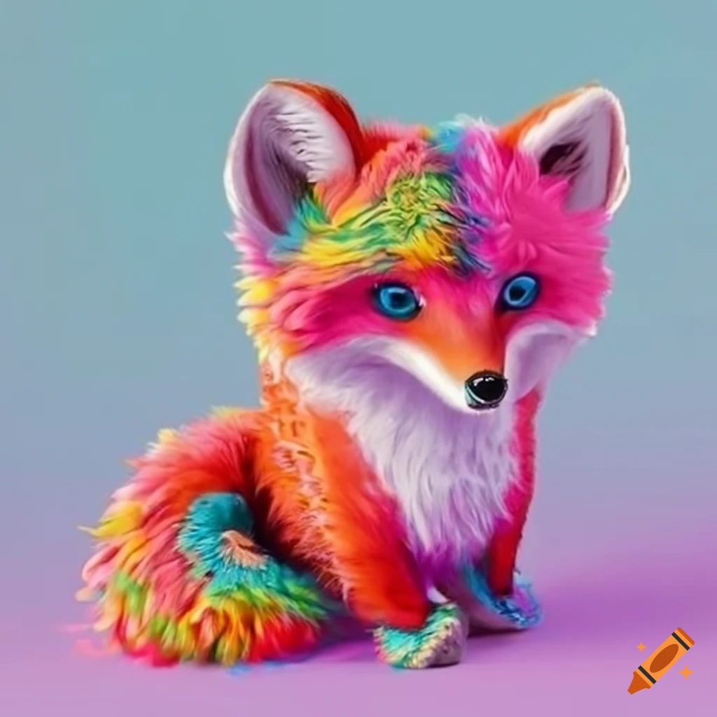 Lisa frank styled fox
