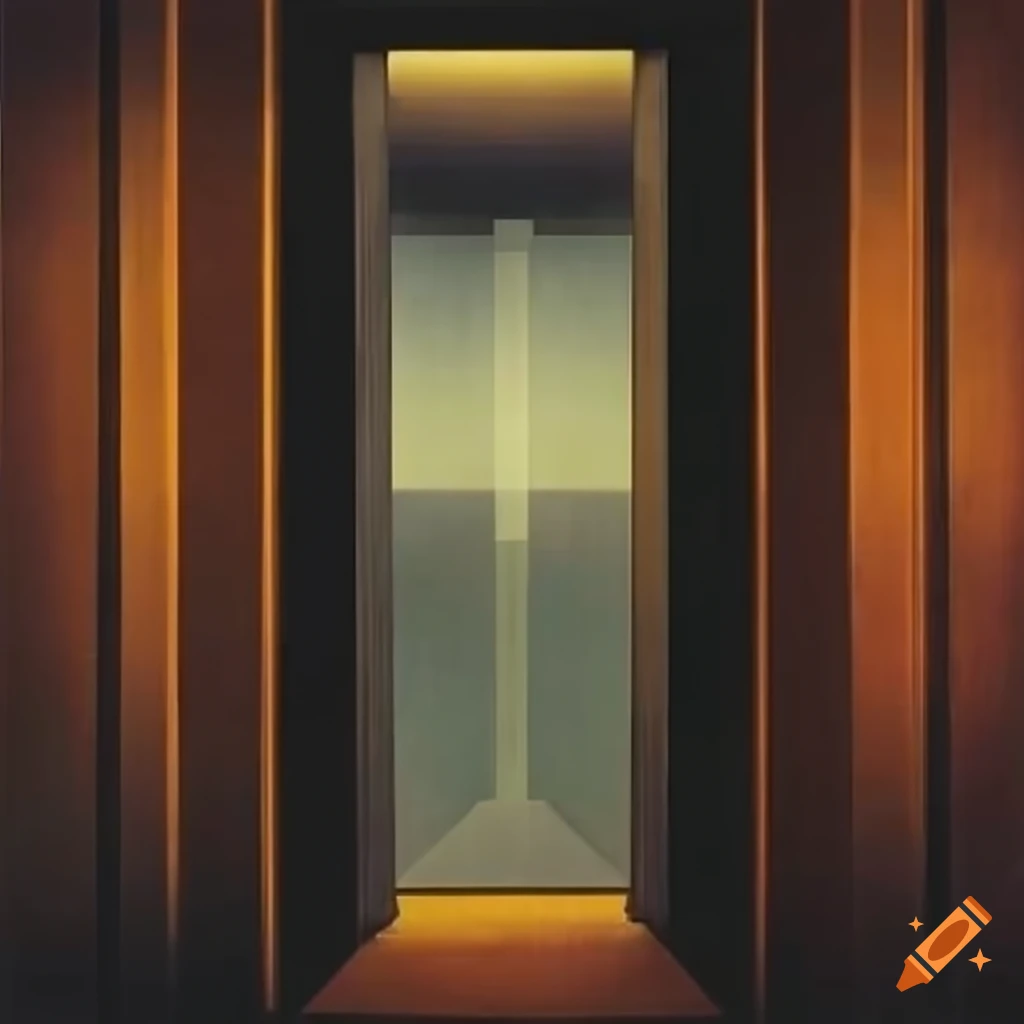 Elevator in the style of rene magritte on Craiyon