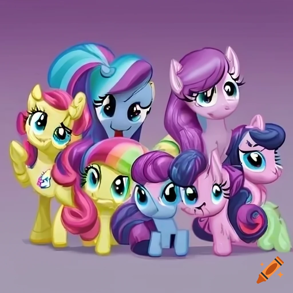 My little pony group photo on Craiyon