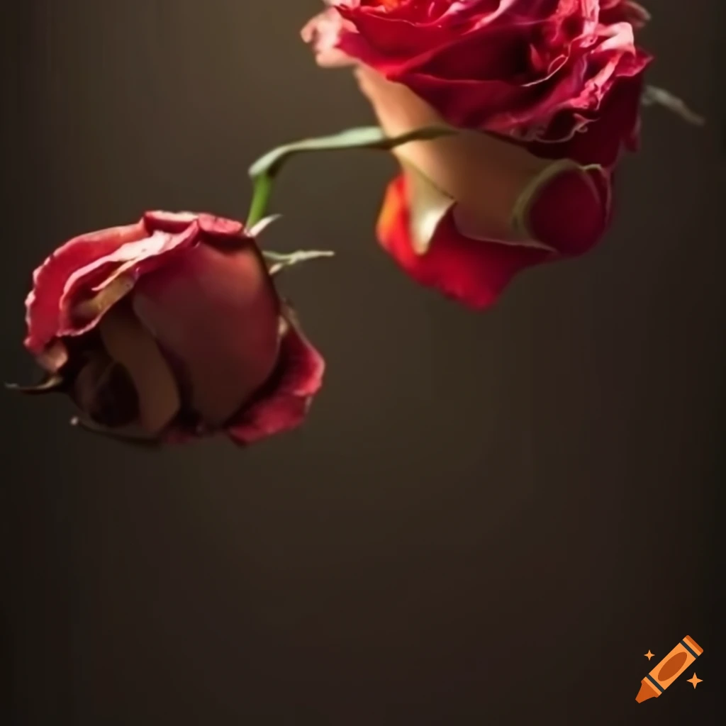 A bunch of wilted roses