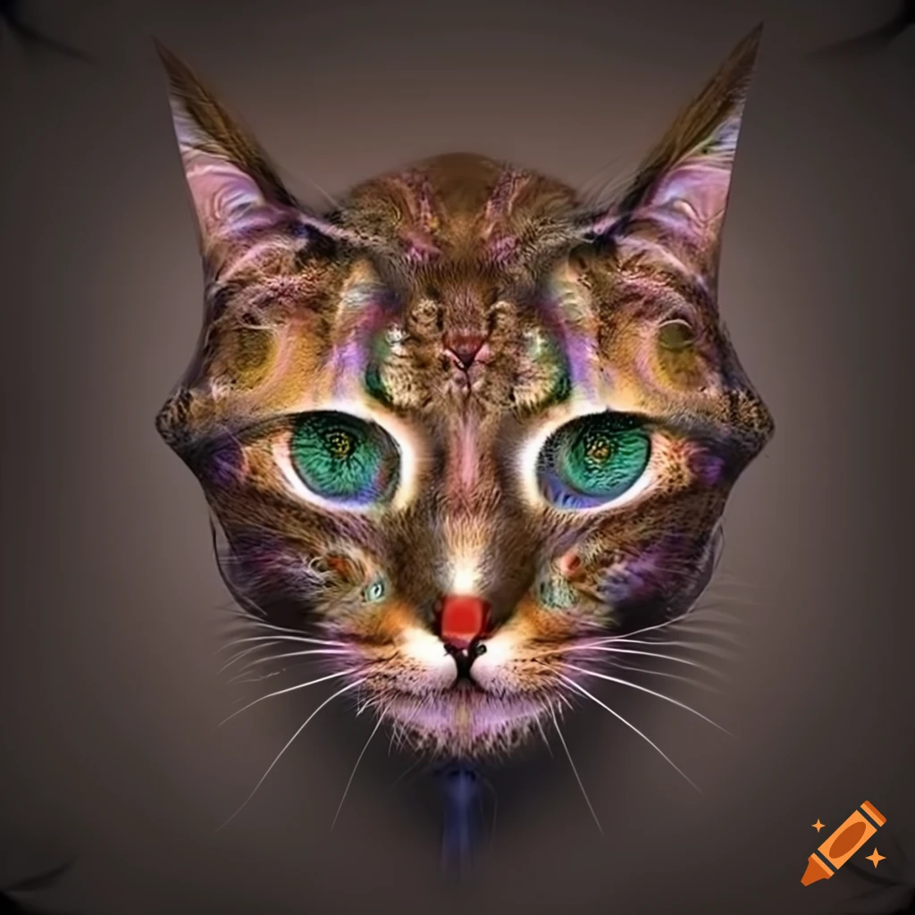 An abstract representation of a fractalized cat on Craiyon