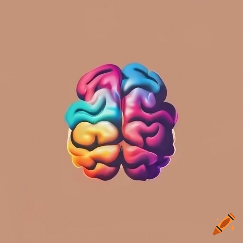 Brain absorbing infomation simple logo