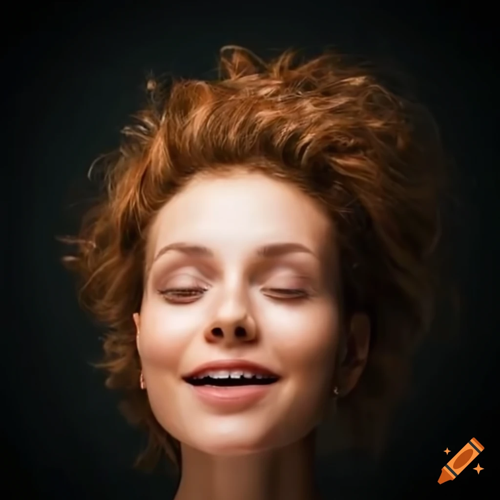 Woman smiling coyly at camera