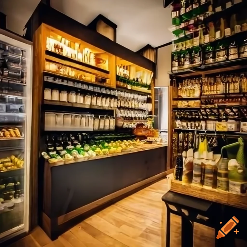 Inside of an juice shop on Craiyon