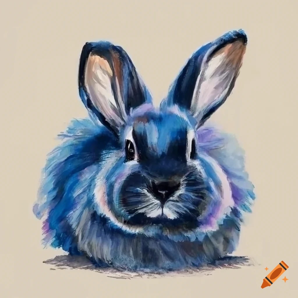 Beautiful drawing of two lop eared rabbits, monet