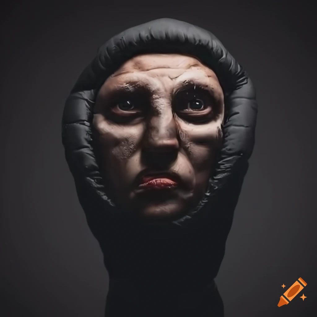 Man wearing a black puffer jacket covering the lower part of his face ...