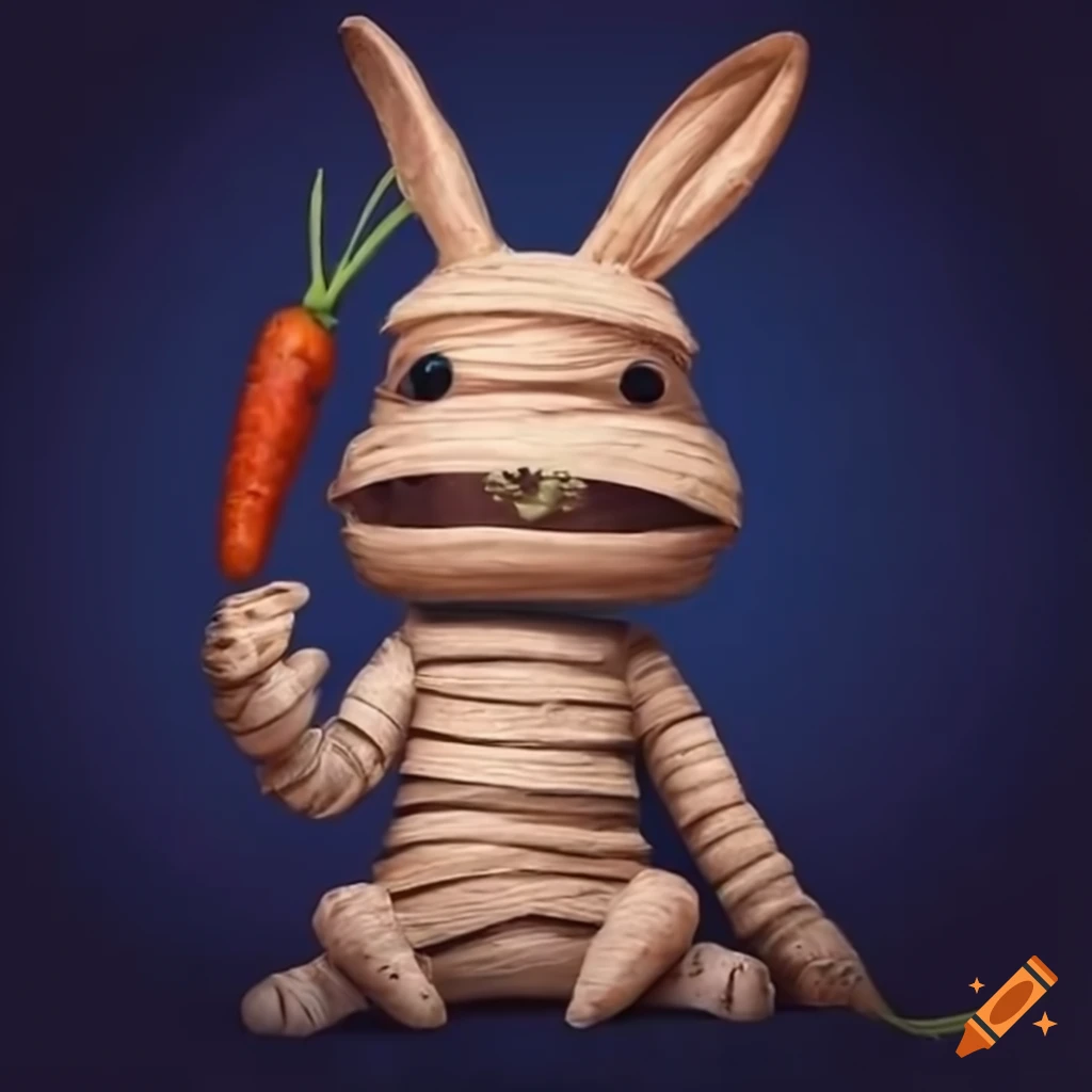 Mummy rabbit holding carrots