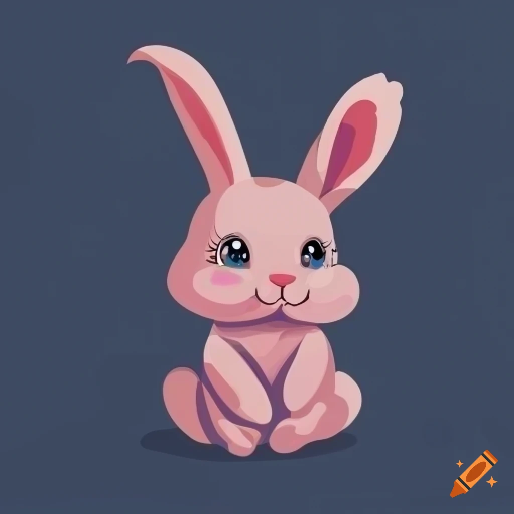 Stylized vector artwork of a baby rabbit