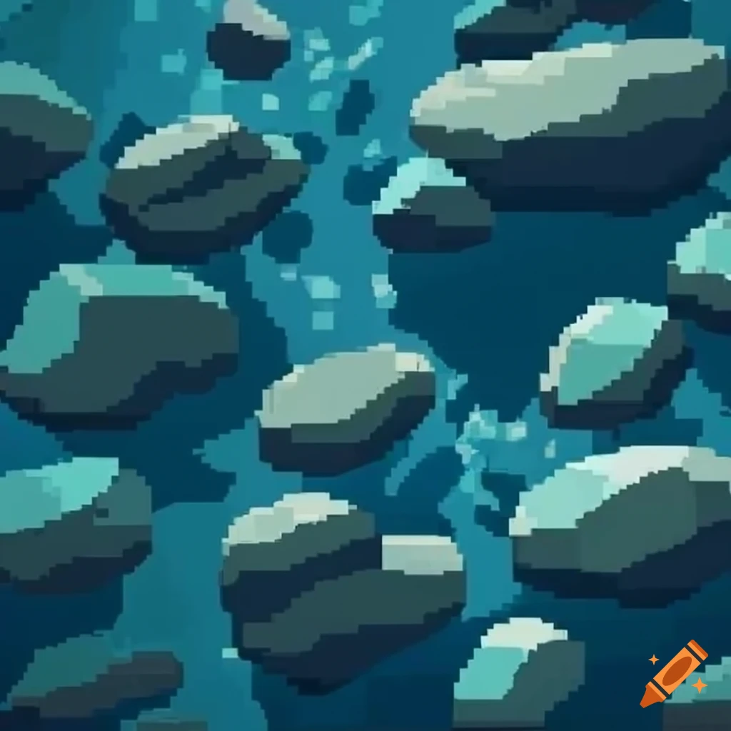 Pixel art stone underwater rocks texture on Craiyon