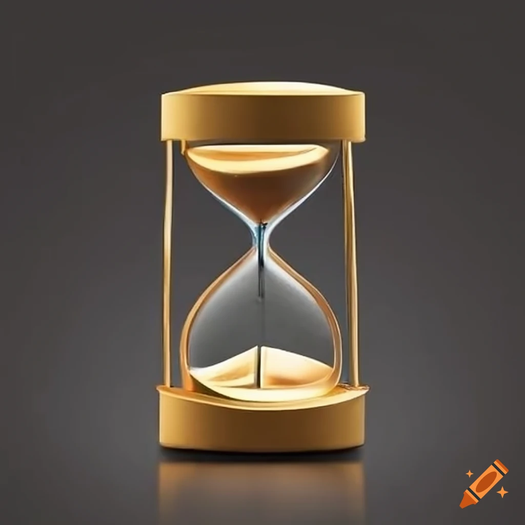 Logo reloj de arena con oro adentro