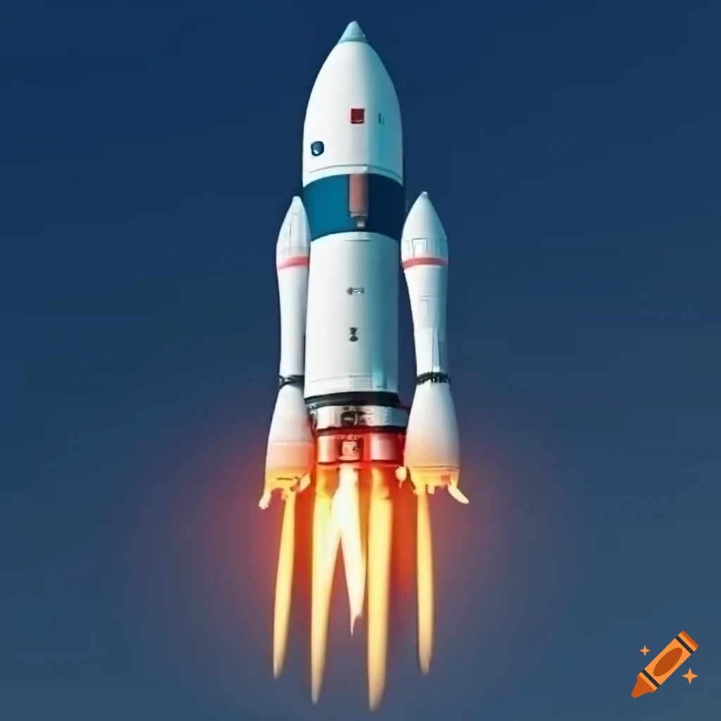 A 3d rocket from a birds eye view on Craiyon