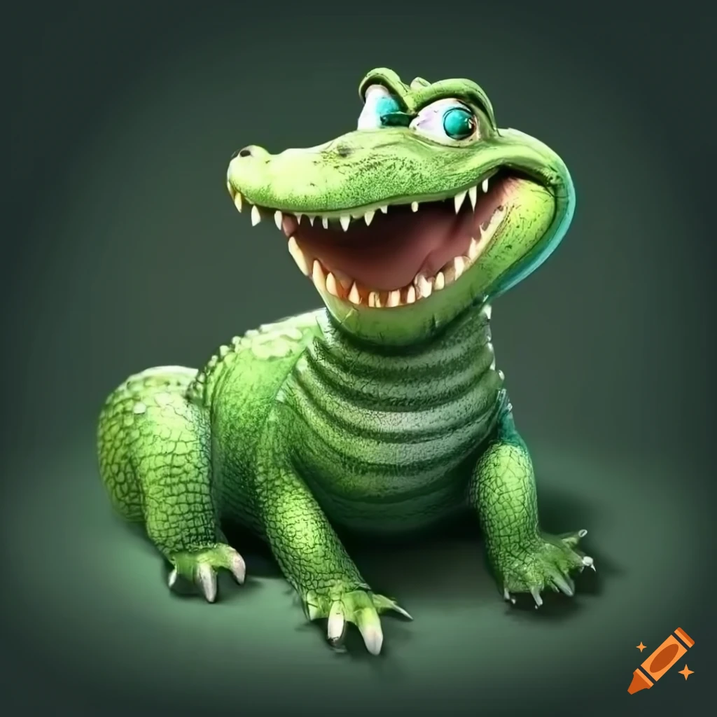 Sage green alligator anthropomorphic on Craiyon