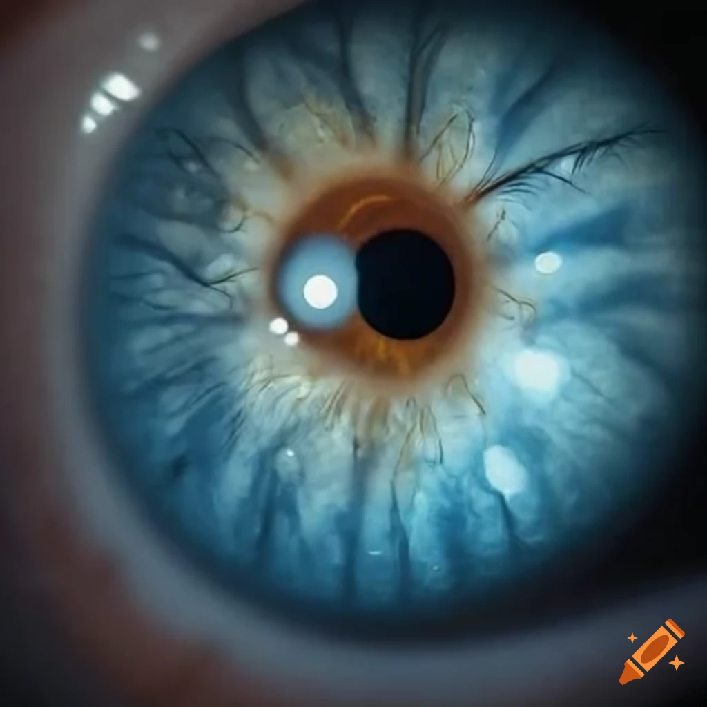 One human eye with visible cornea