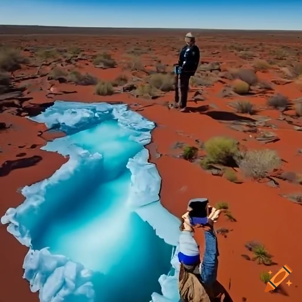 A photograph of students presenting the giant melting square block of ...