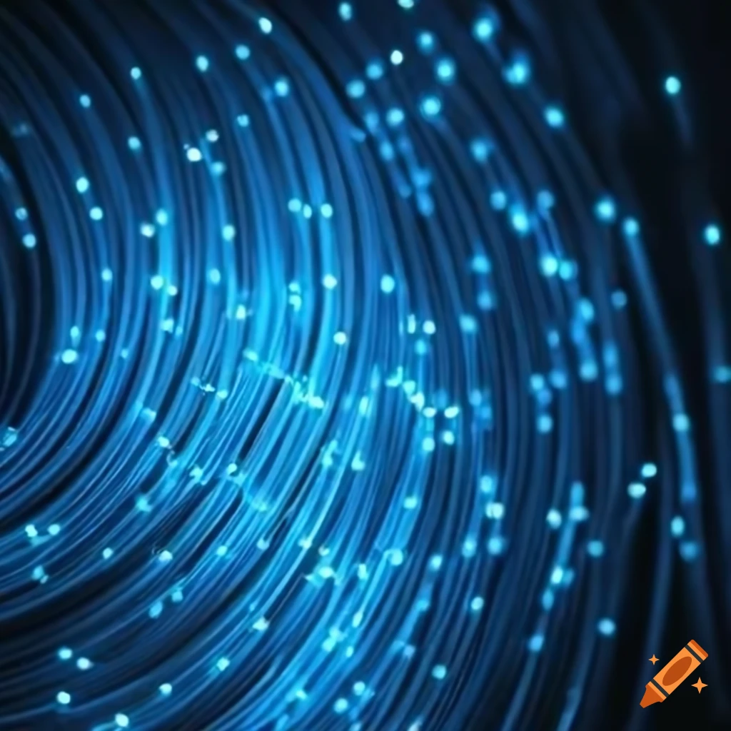 Blue optical fiber network diagram