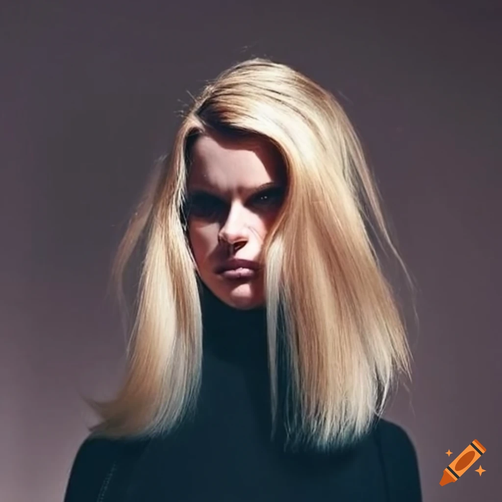 Alice Eve getting her long, straight hair trimmed by a stylist while ...