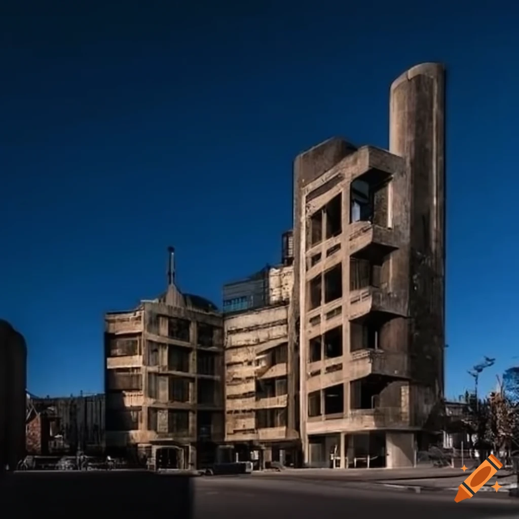 An avant-garde building showcasing modern and brutalist architecture on Craiyon