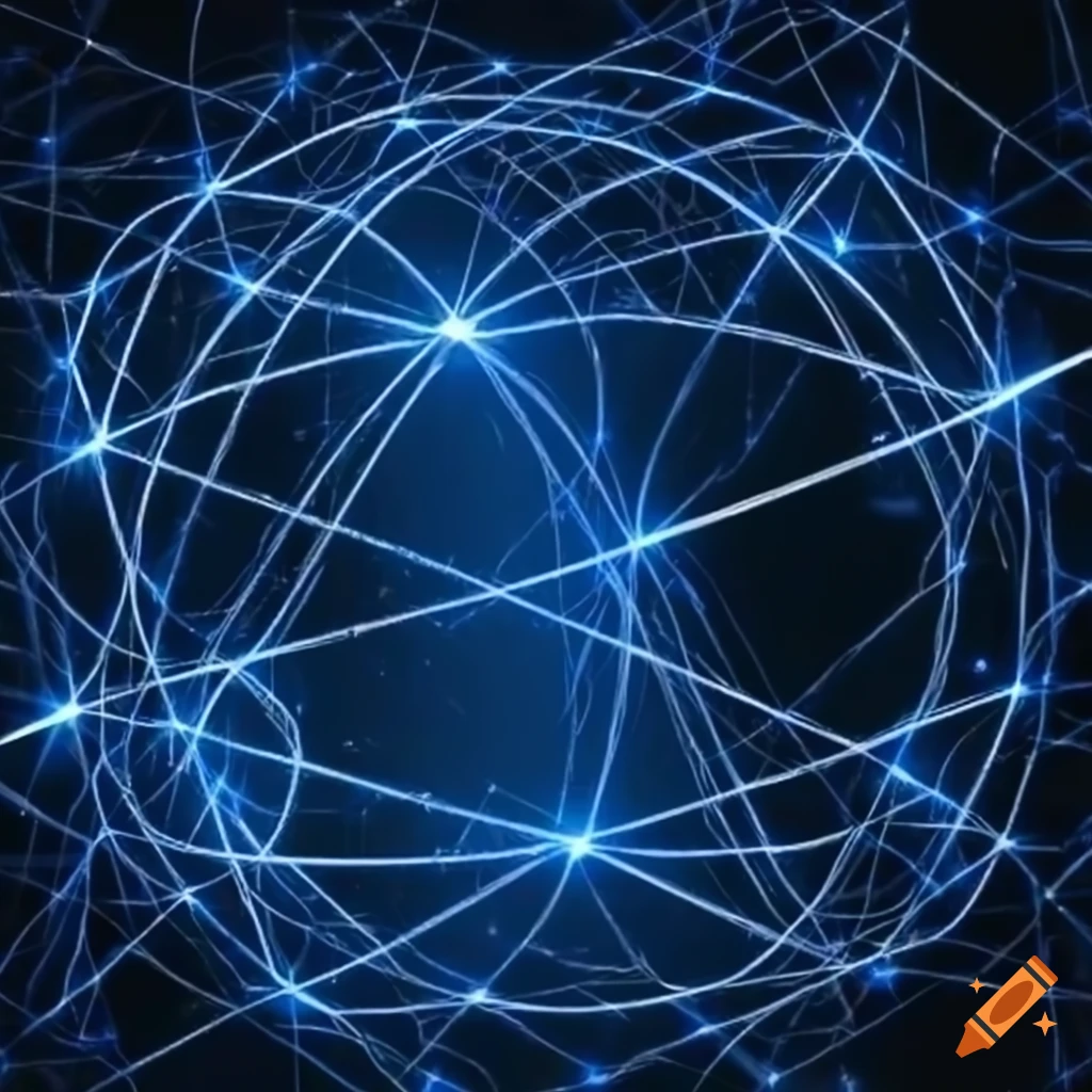 Blue network diagram with high speed fiber links