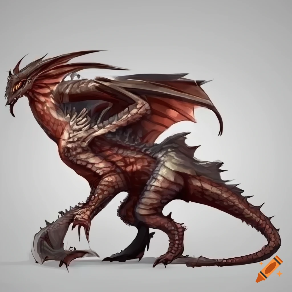 Full body dragon concept designs, side view on Craiyon