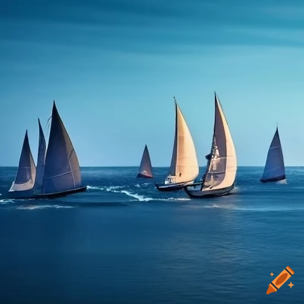 Sail Boats Race At Sea On Craiyon