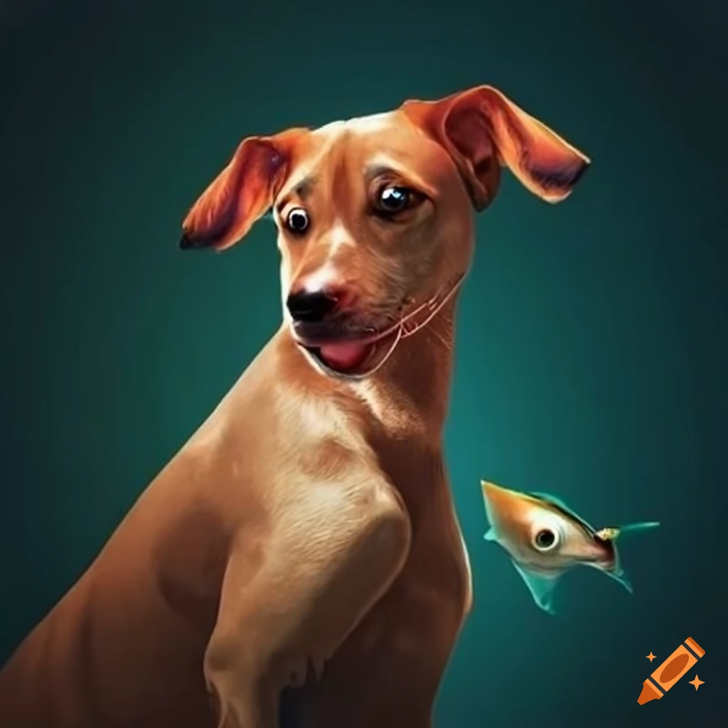 A dog mixed with a fish on Craiyon