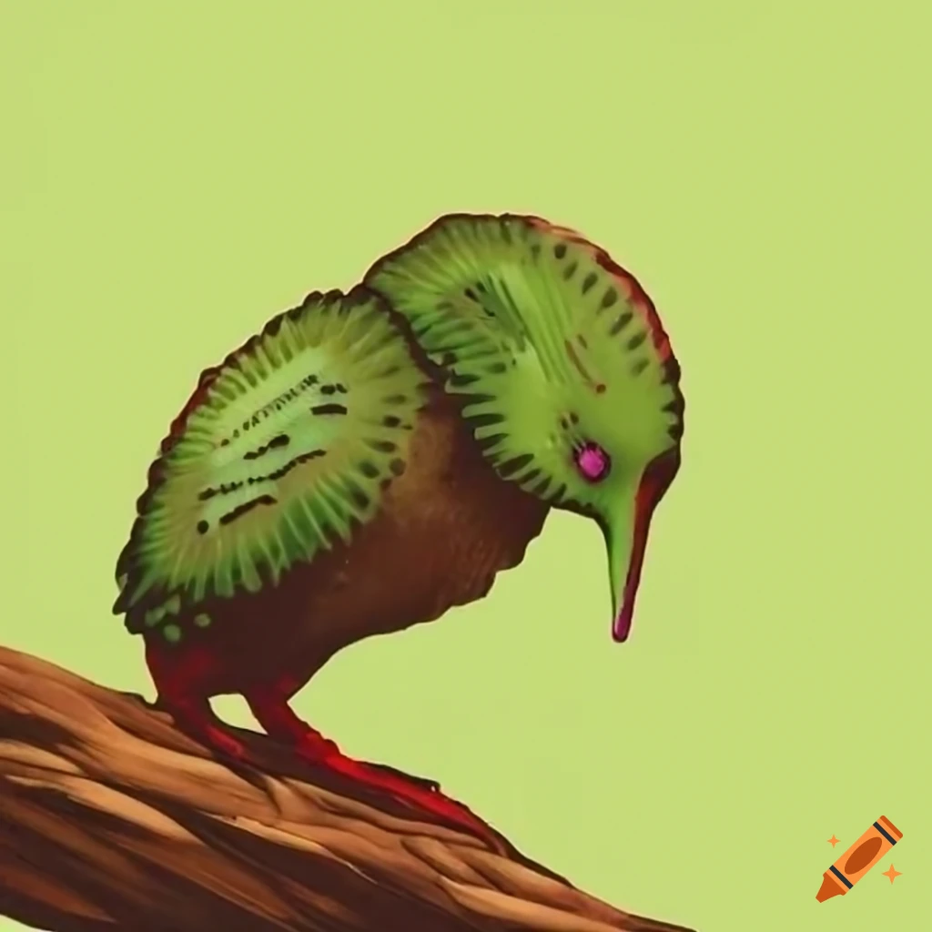 Flying kiwi fruit bird on Craiyon