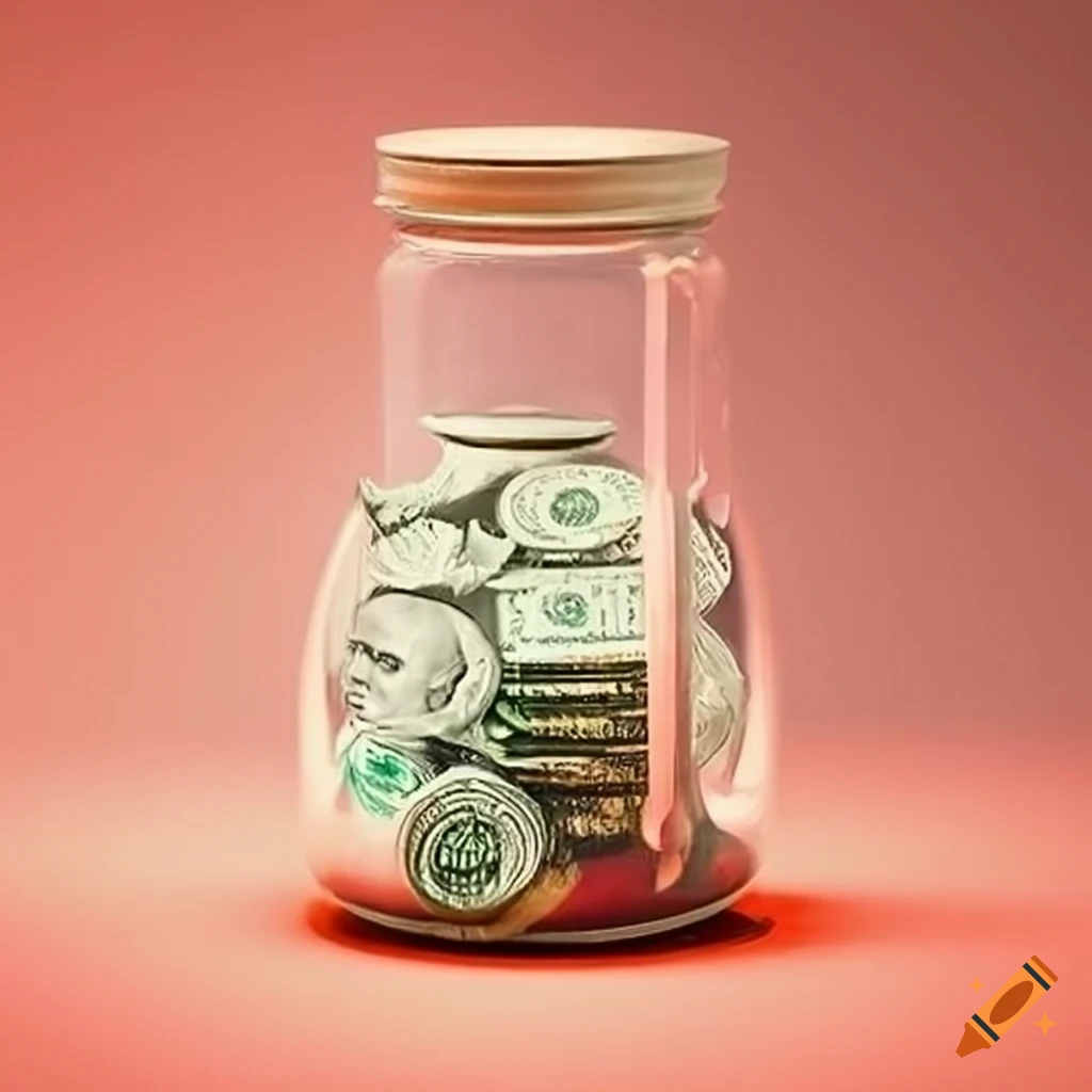 Half full money jar
