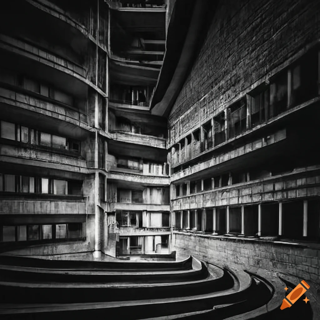 Building showcasing avant-garde architectural brutalism design