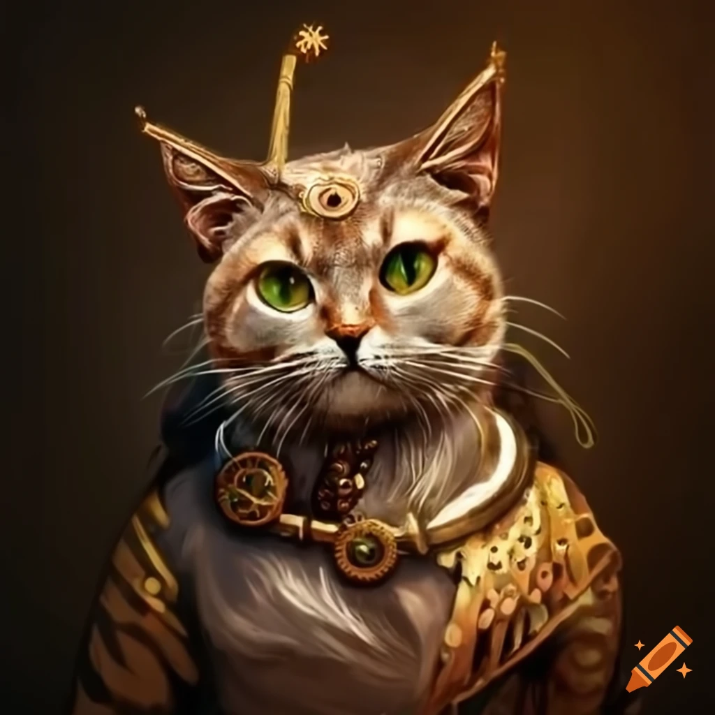 Steampunk cat on Craiyon